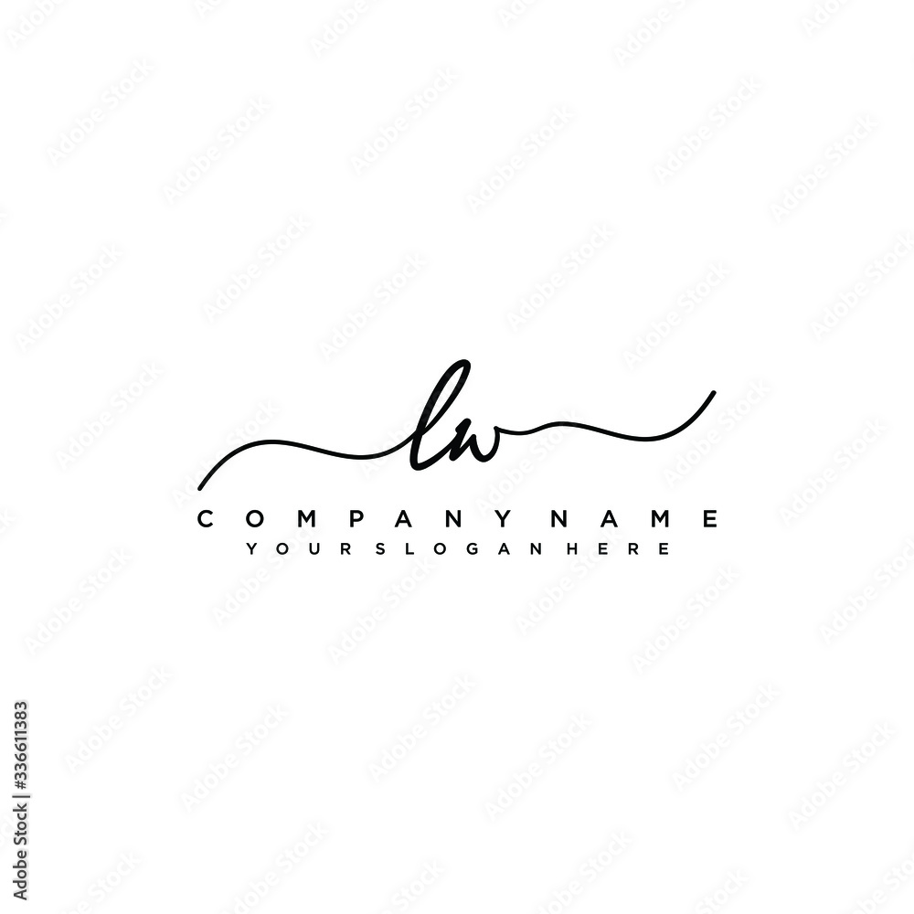 LW initial Handwriting logo vector templates Stock Vector | Adobe Stock