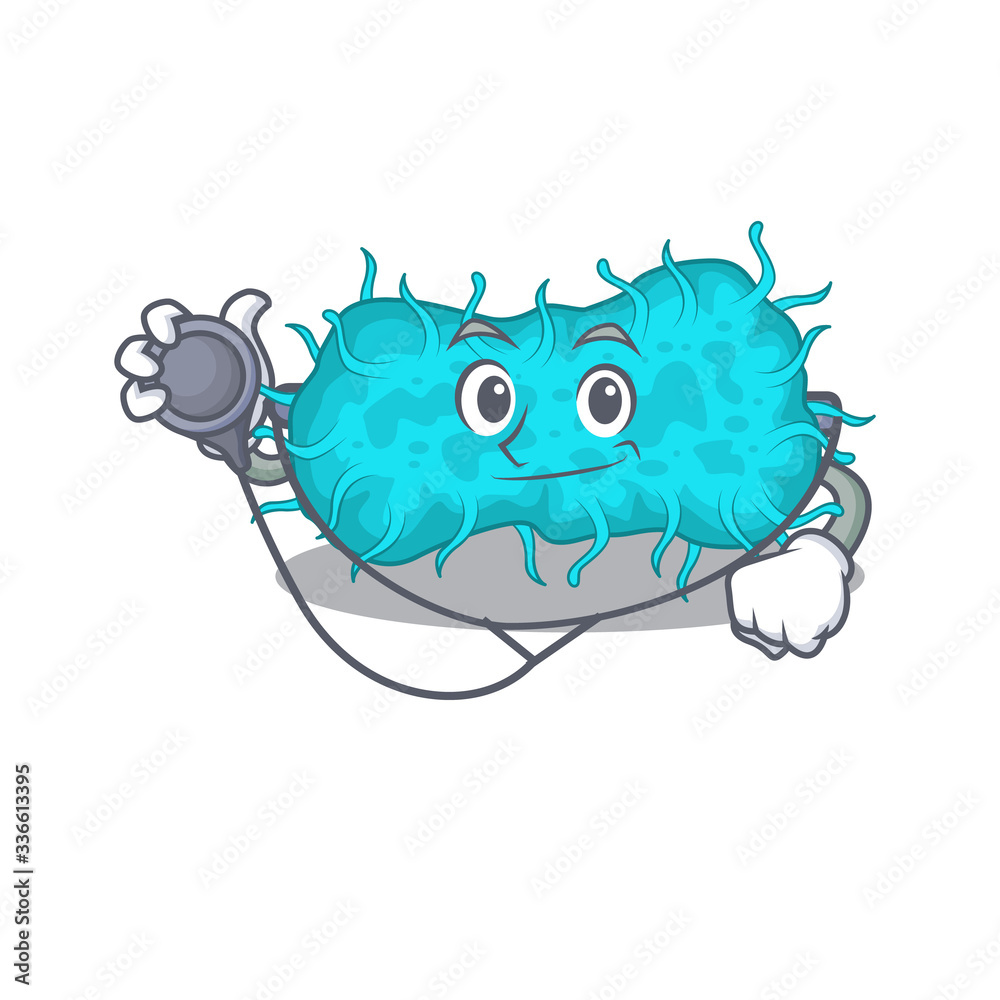 bacteria prokaryote in doctor cartoon character with tools Stock Vector ...