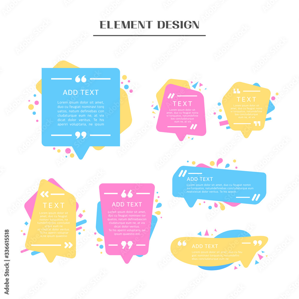 Colorful geometric shape text box design Stock Vector | Adobe Stock