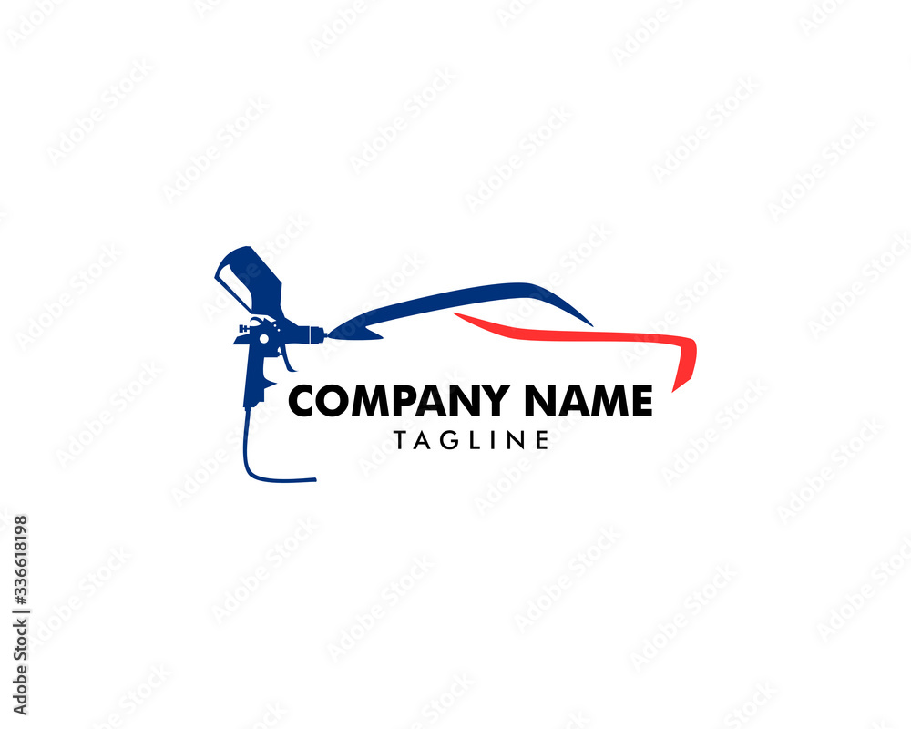 Car painting logo with spray gun Stock Vector | Adobe Stock