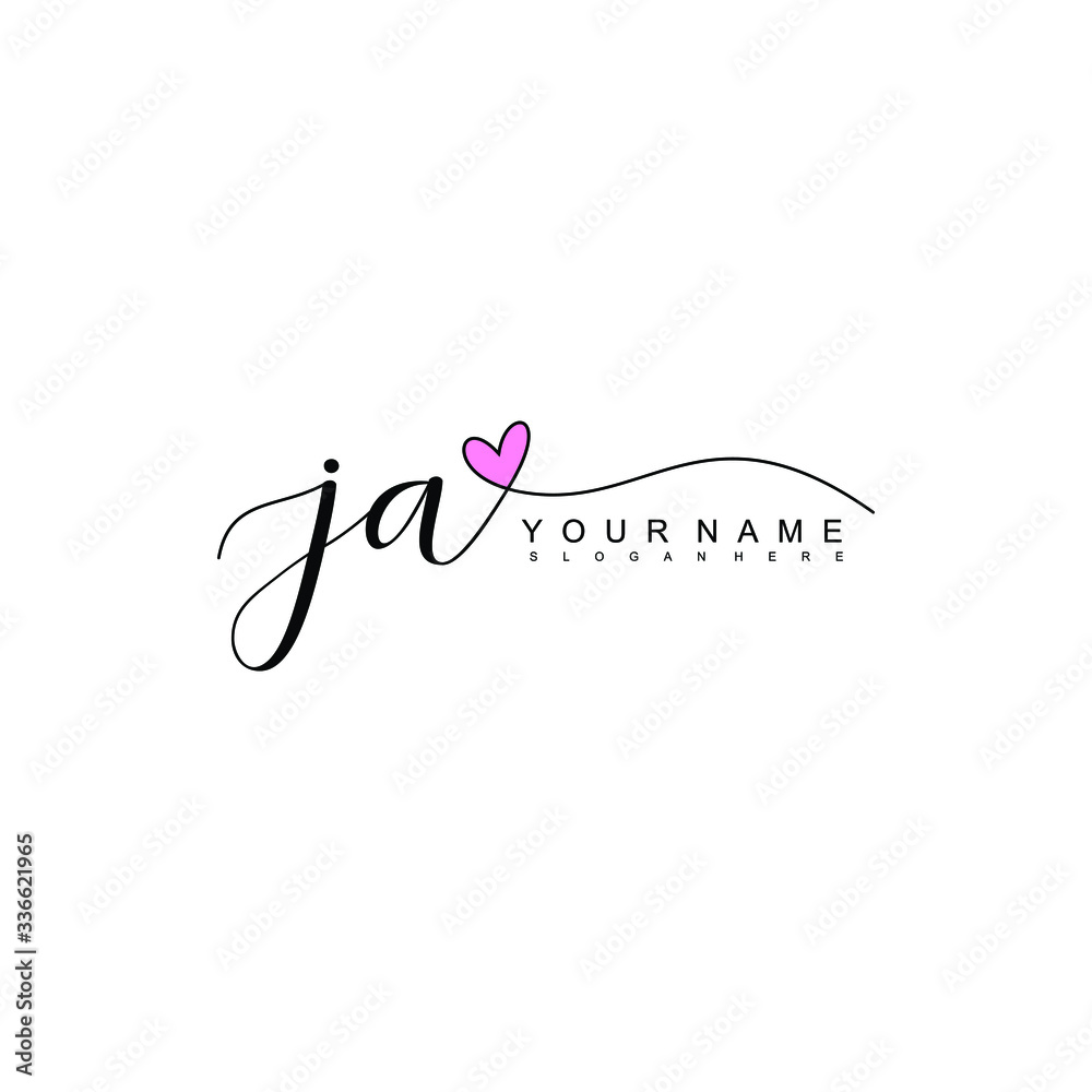 Letter JA Simple and Clean illustration Logo initial Signature with ...