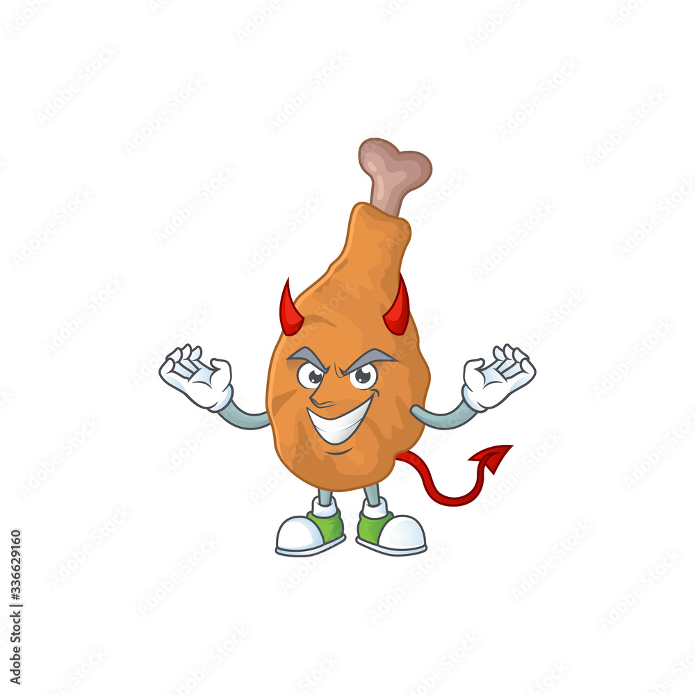 A picture of devil fried chicken cartoon character design Stock Vector ...