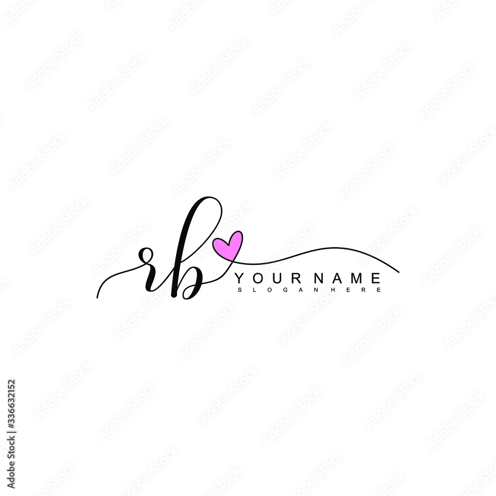 Letter RB Simple and Clean illustration Logo initial Signature with ...