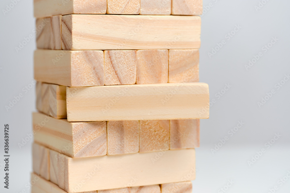 Big date concept with the completion of implementation. Wooden blocks ...