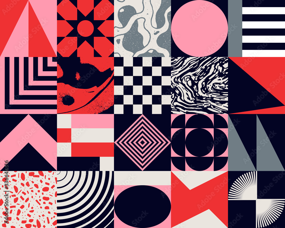 Brutalism Design Abstract Vector Pattern Stock Vector | Adobe Stock