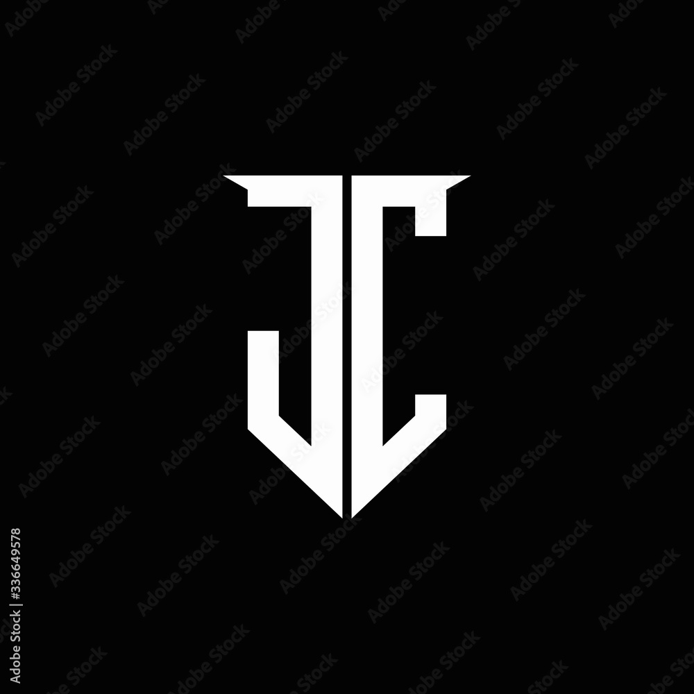 JC logo monogram with emblem shield style design template Stock Vector ...