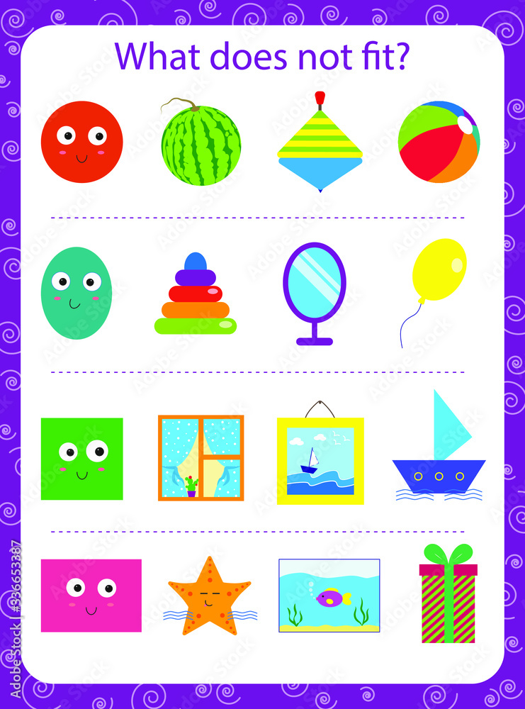 Educational game for children. We study the geometric shapes of a ...