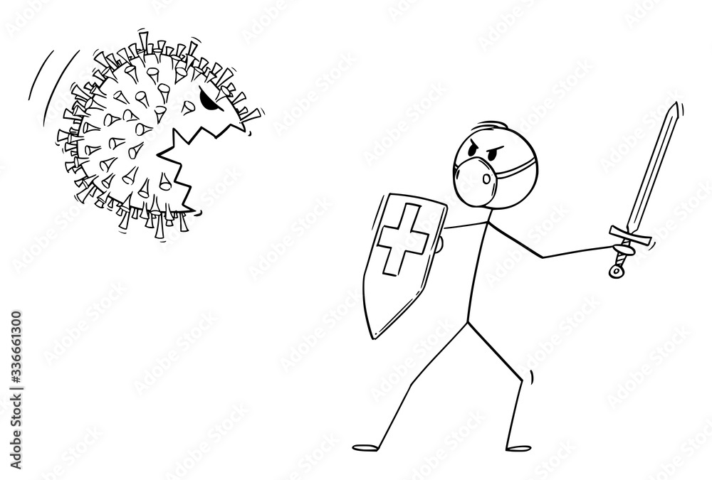 Vector cartoon stick figure drawing conceptual illustration of medical ...