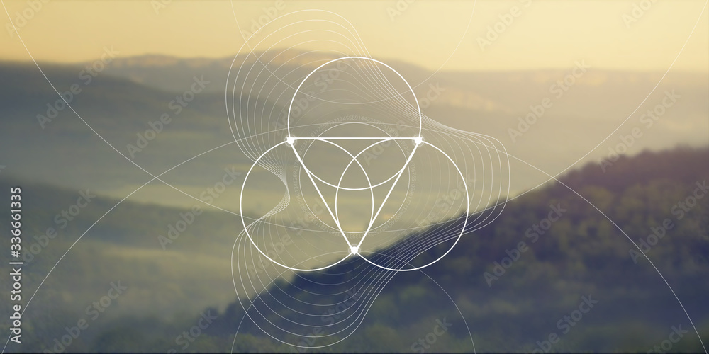 Sacred geometry web banner. Math, nature, and spirituality in nature ...