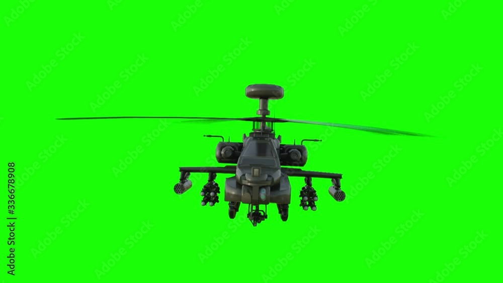 Military helicopter Boeing AH-64 Apache realistic 3d animation ...
