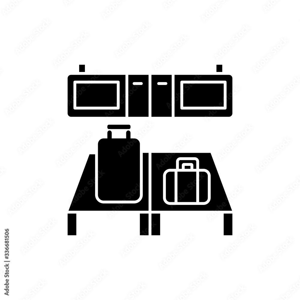 Baggage custom check flat design long shadow glyph icon. Luggage on ...