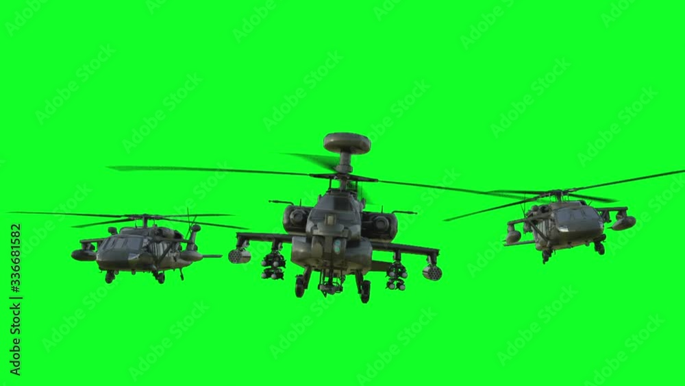 Military helicopter Boeing AH-64 Apache realistic 3d animation ...