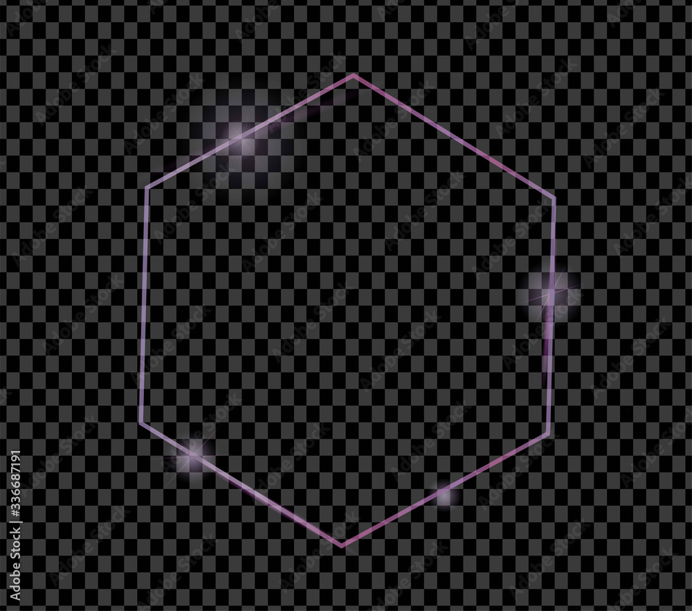 Pink shiny glowing vintage frame with shadows isolated on transparent ...