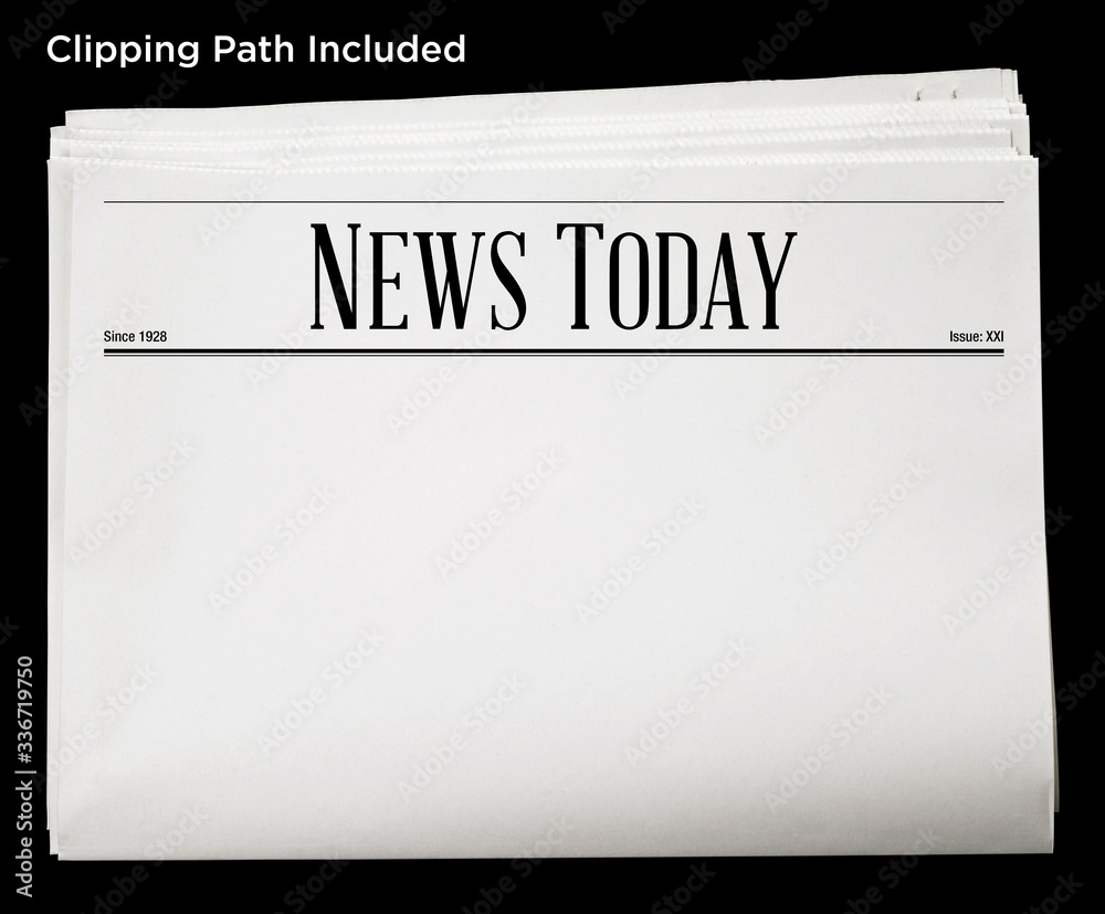 Daily newspaper blank template content isolated with clipping path ...