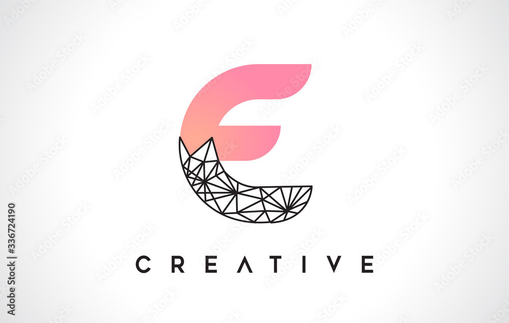 Letter E Beauty Logo. E Letter Design Vector with Origami Look Vector ...