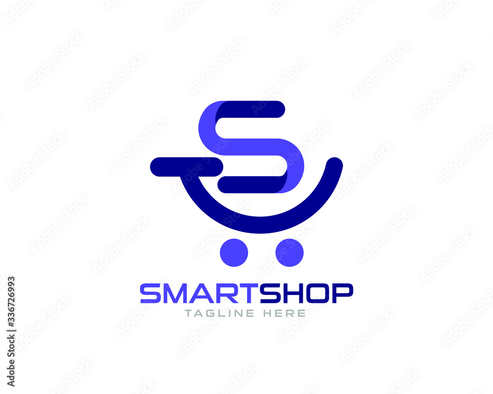 Initial letter s shopping logo design Stock Vector | Adobe Stock