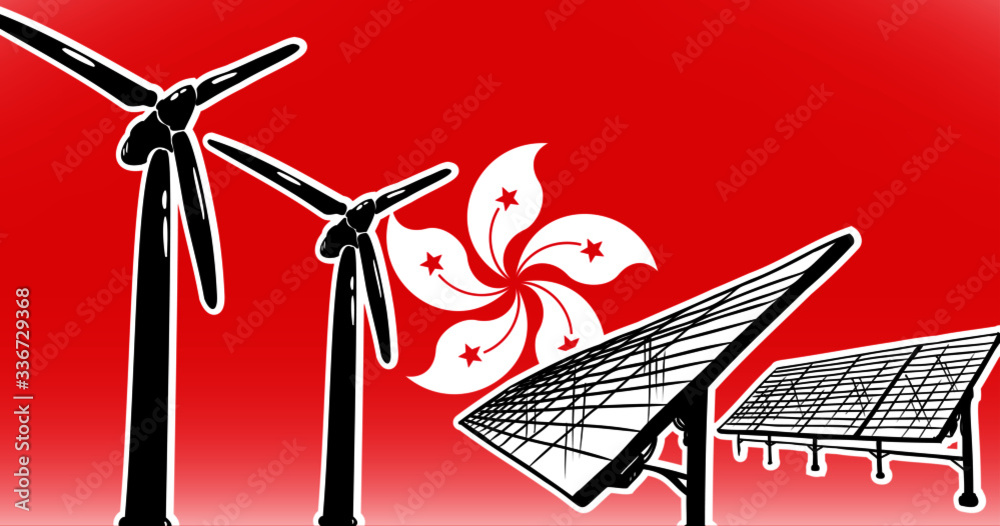 Renewable energy vector concept for Hong Kong wind generators and solar ...