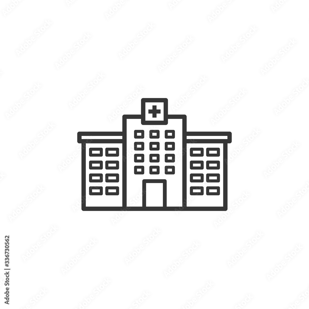 Hospital Icon Vector Illustration. Hospital Building Icon Symbol. Stock ...