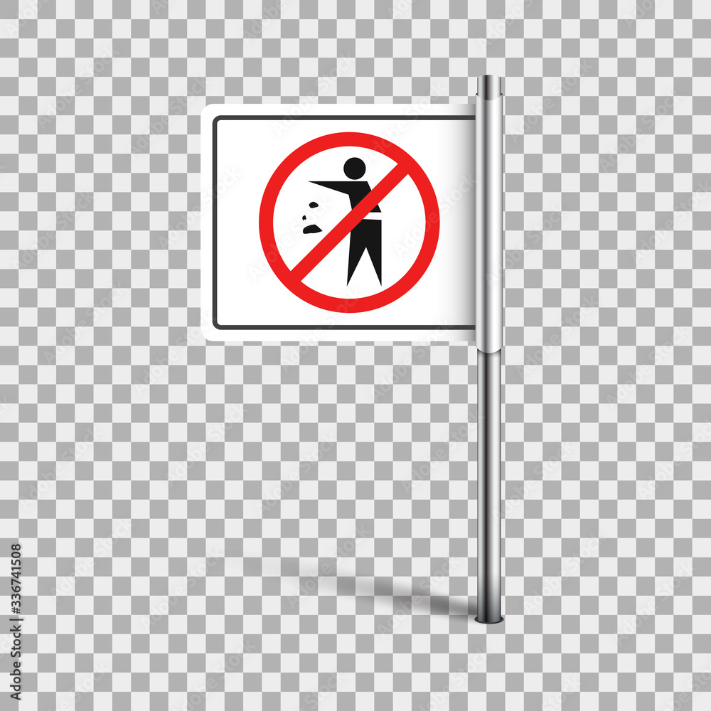 sign on transparent background .Garbage symbol. Do not litter sign ...