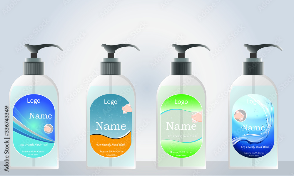 Bottle with liquid soap with label designs for your product. Plastic ...