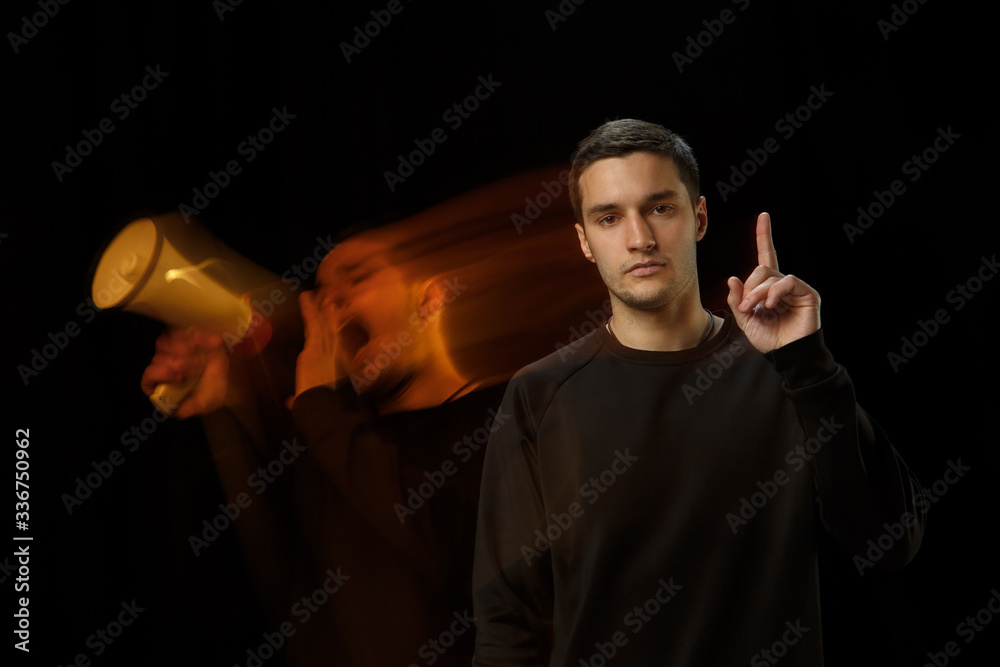 Calm outside, shouting inside. The versatility of man - opened emotions ...