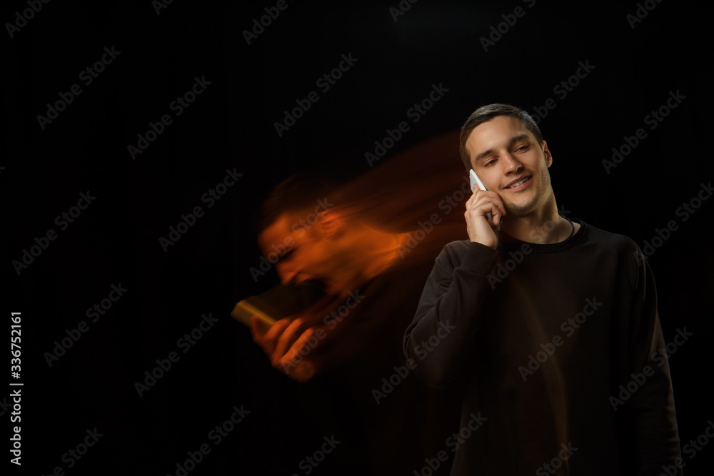 Calm outside, angry inside. The versatility of man - opened emotions ...