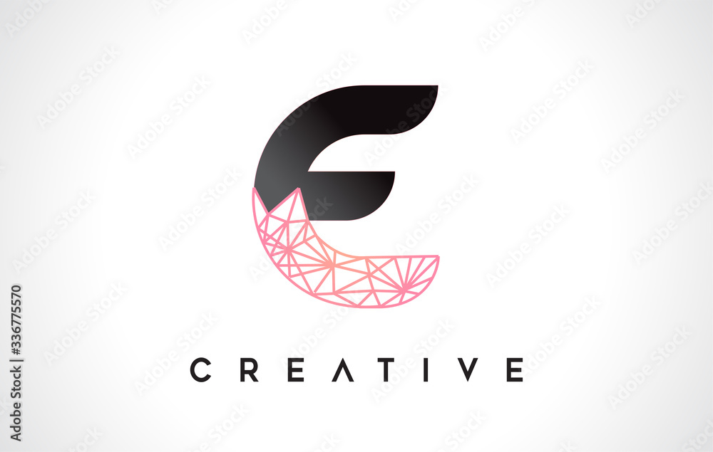 Letter E Beauty Logo. E Letter Design Vector with Origami Look Vector ...
