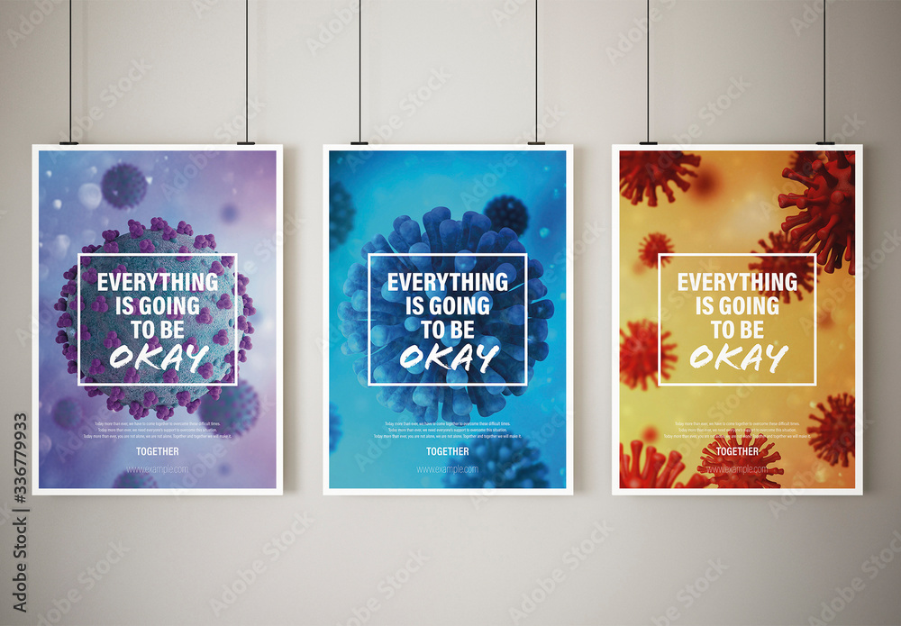 Covid-19 Motivational Poster Layout Stock Template | Adobe Stock