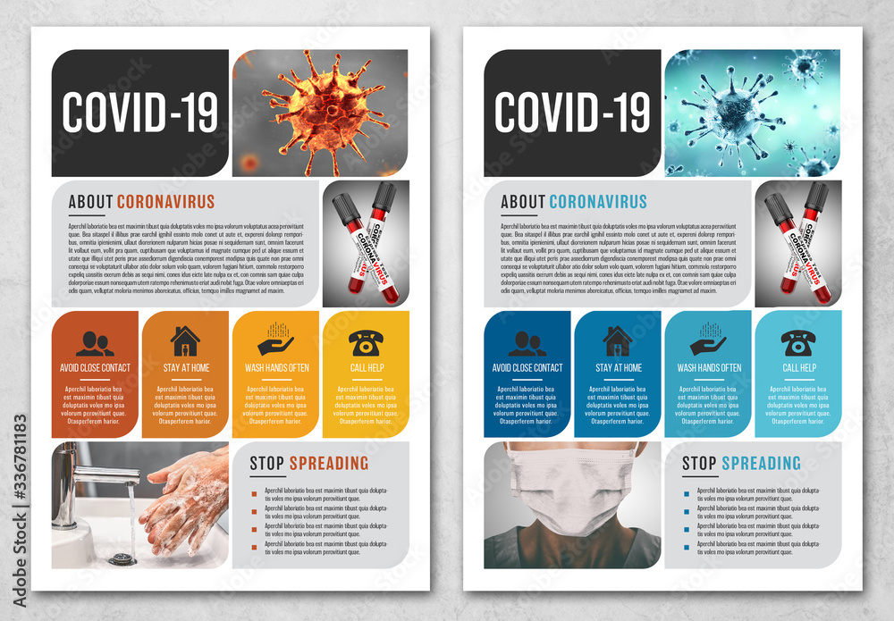 COVID-19 Flyer Layout Stock Template | Adobe Stock