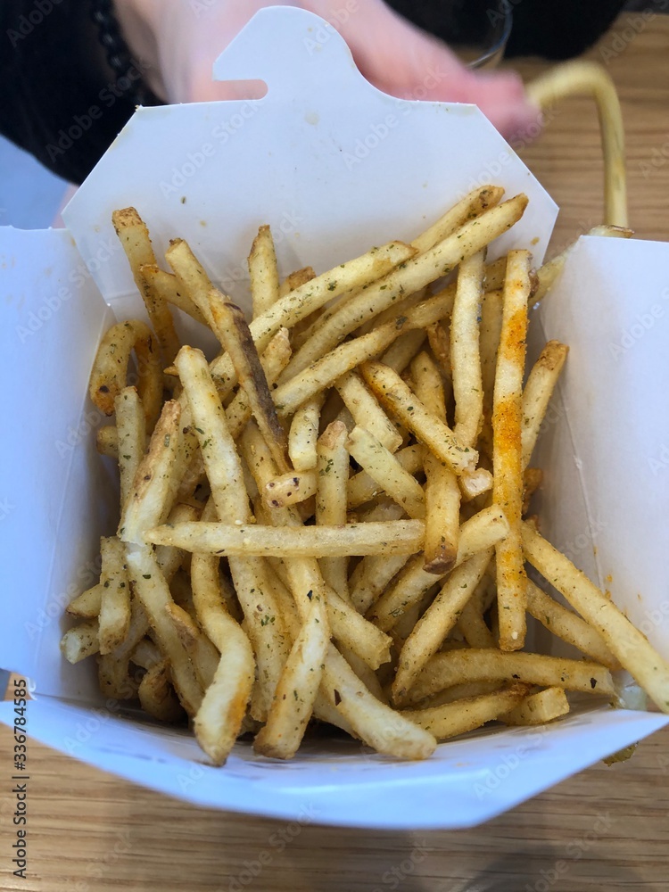 French Fries White Box Stock Photo | Adobe Stock