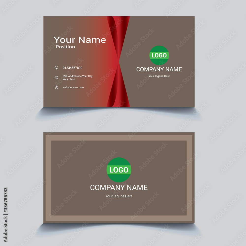Print-ready Modern presentation card. Vector business card template ...
