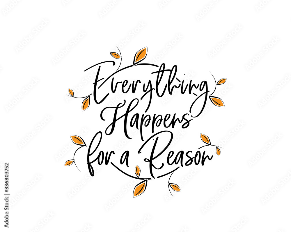 Everything happens for a reason, vector. Scandinavian minimalist wall ...