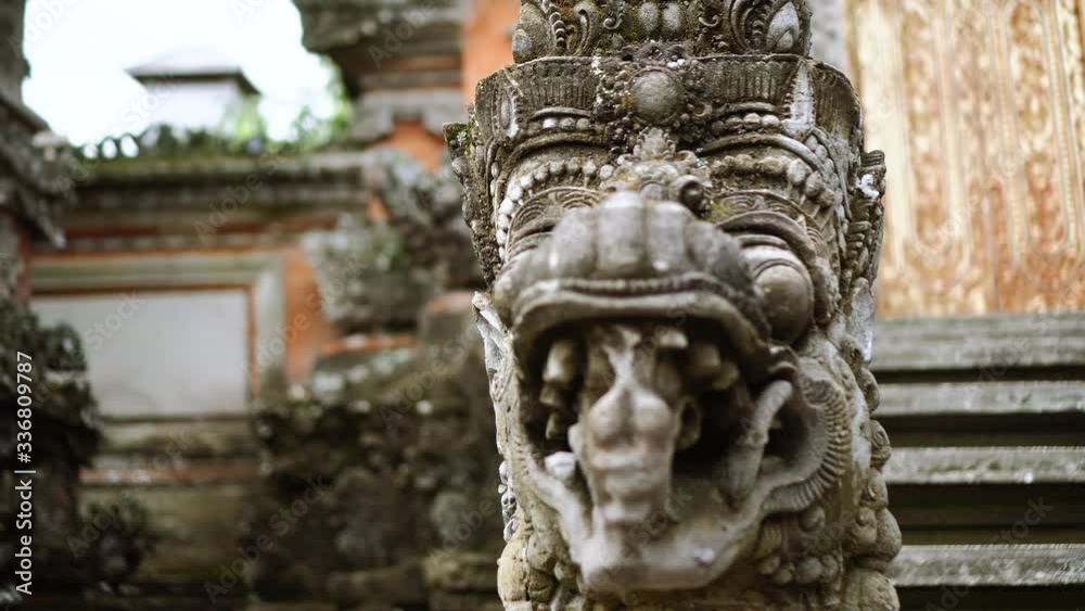 Scary sculpture in Saraswati temple in Bali. Balinese hindu ...