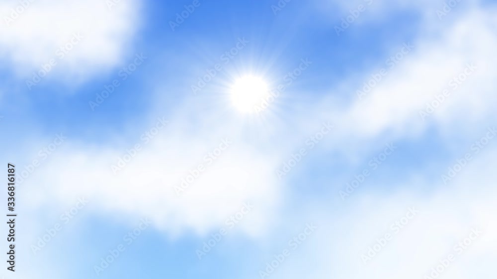 Beautiful Abstract Clouds with blue sky Loop Animation background Green ...