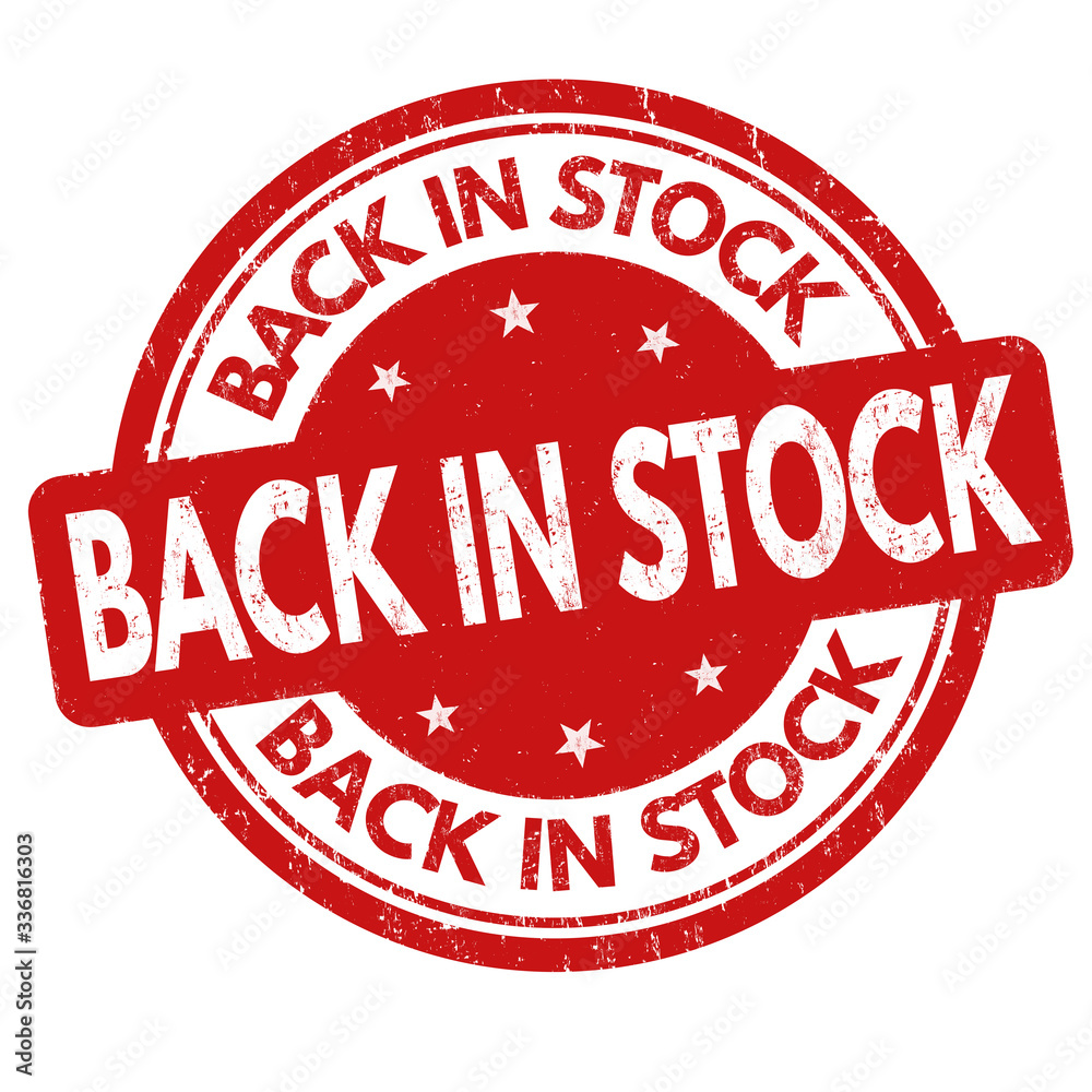 Back in stock grunge rubber stamp Stock Vector | Adobe Stock