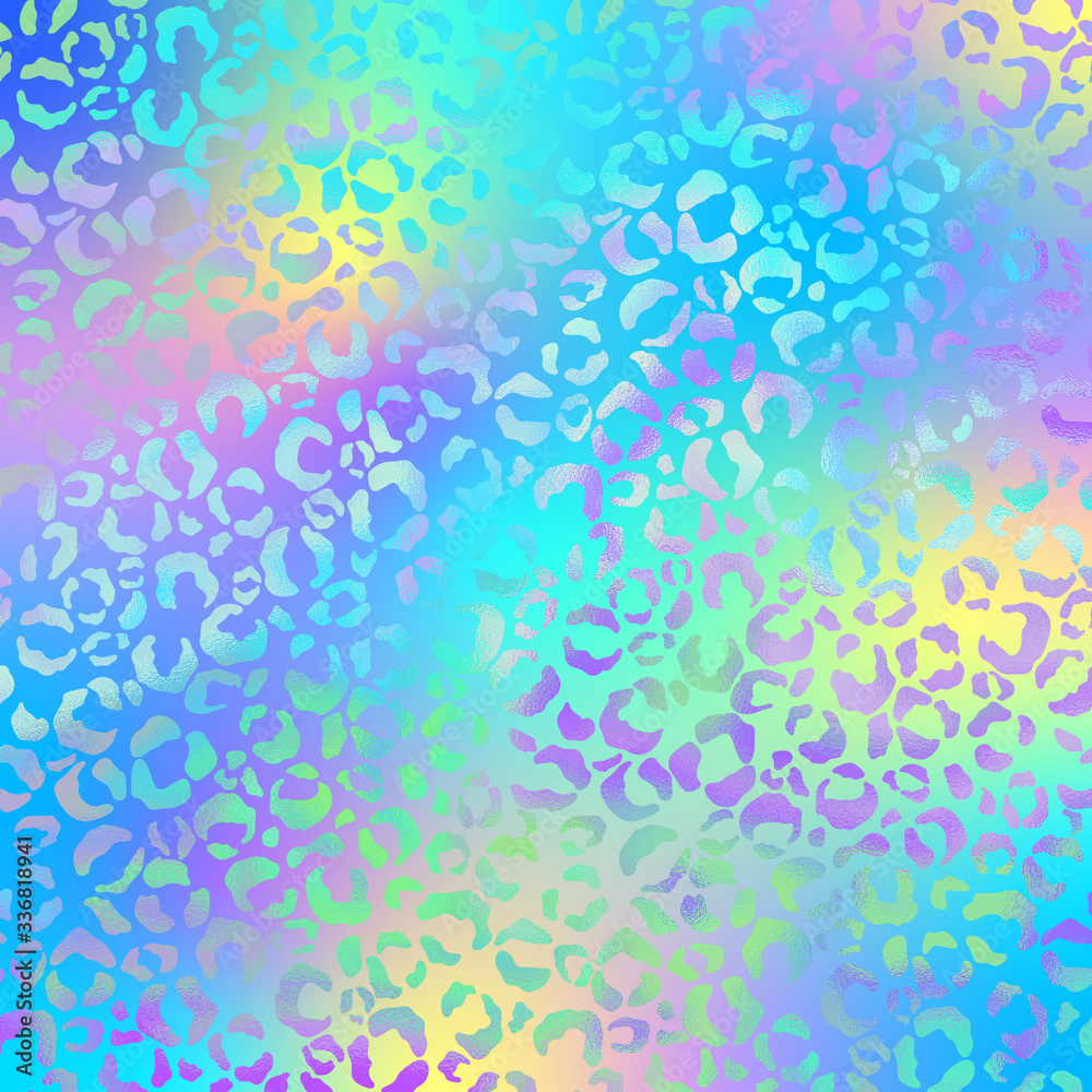 Holographic Animal Print on Gradient Background - Cute holographic ...