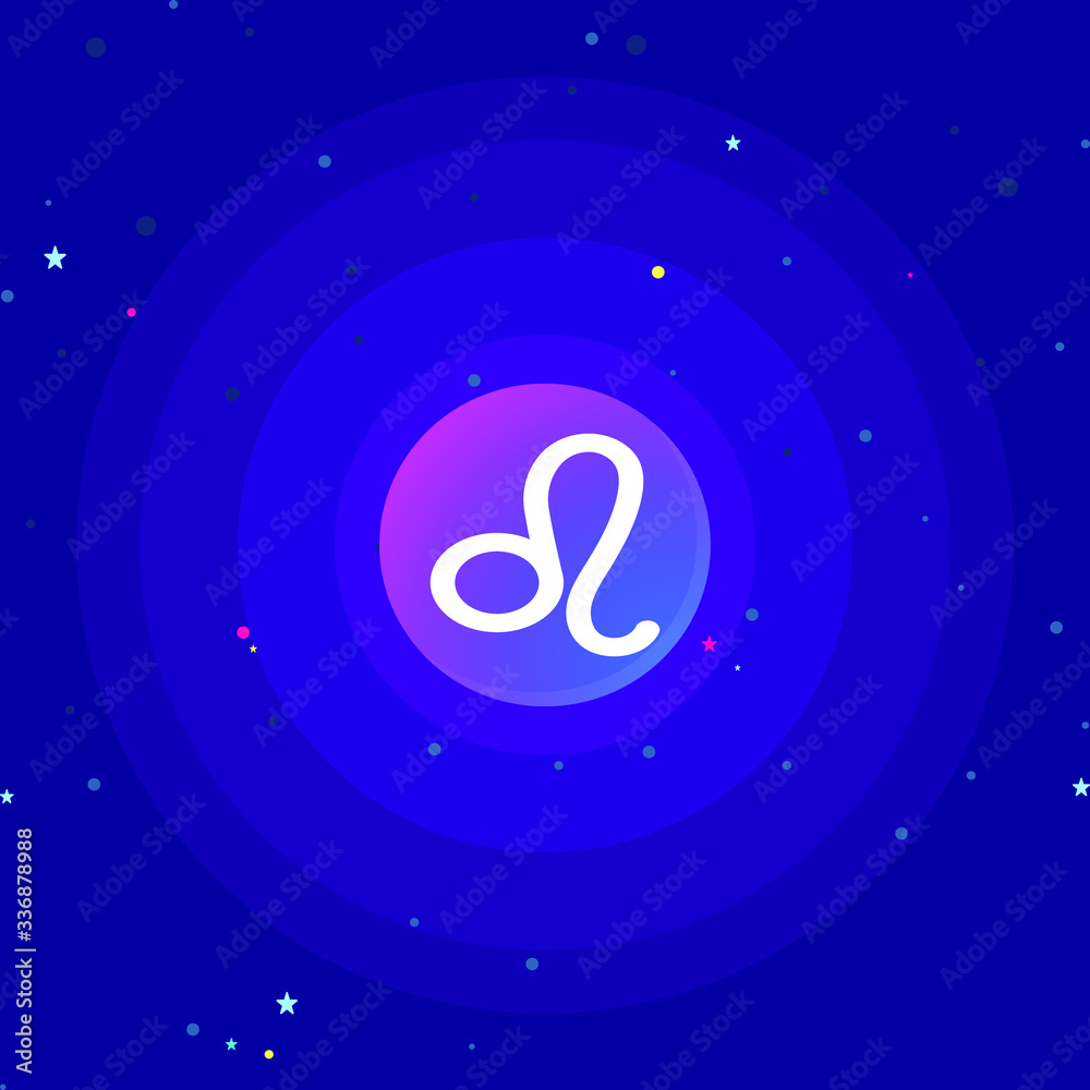 Vector illustrator Leo symbol In the illustration, there are many small ...
