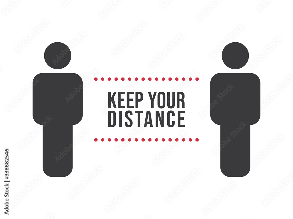 Social distance sign. Keep your distancing from other people in public ...