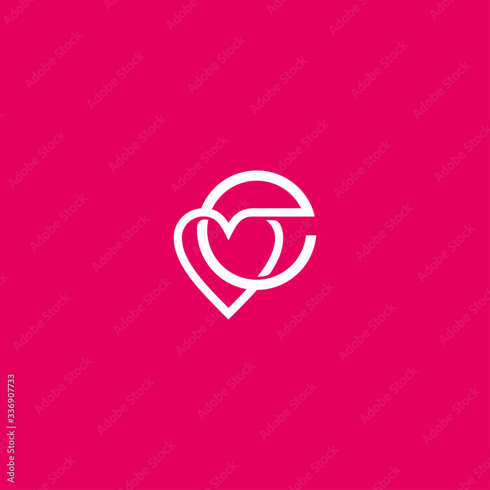 Letter E heart logo icon design vector template Stock Vector | Adobe Stock