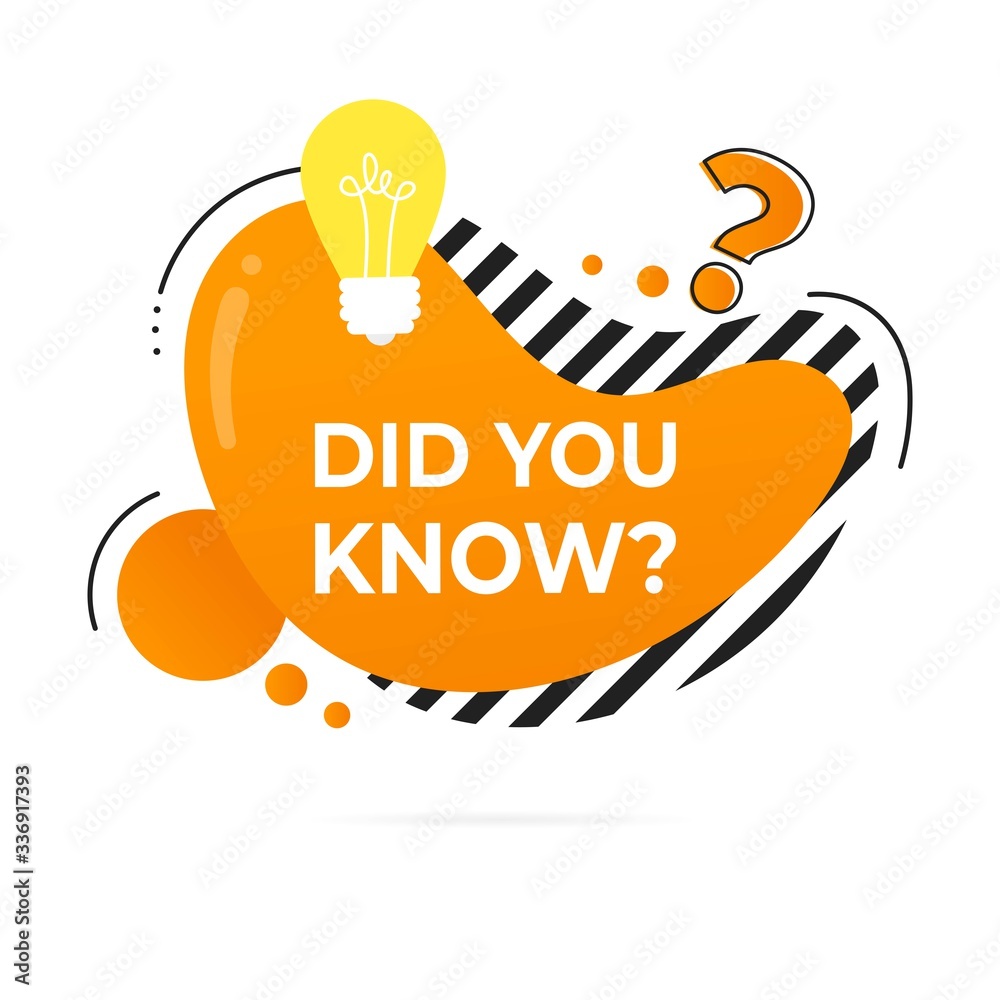 Did you know abstract shape badge and lightbulb label flat style design ...