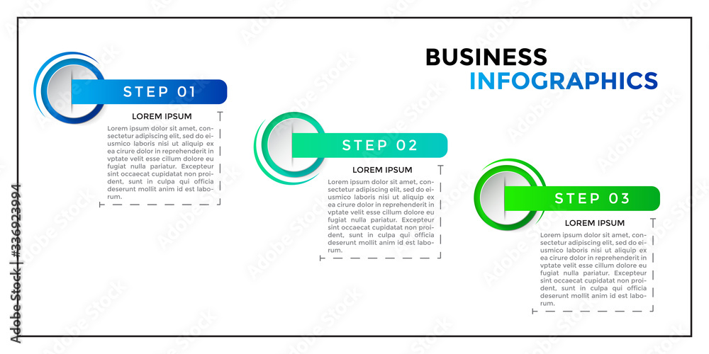 Business Infographics presentation template with steps or options. Used ...