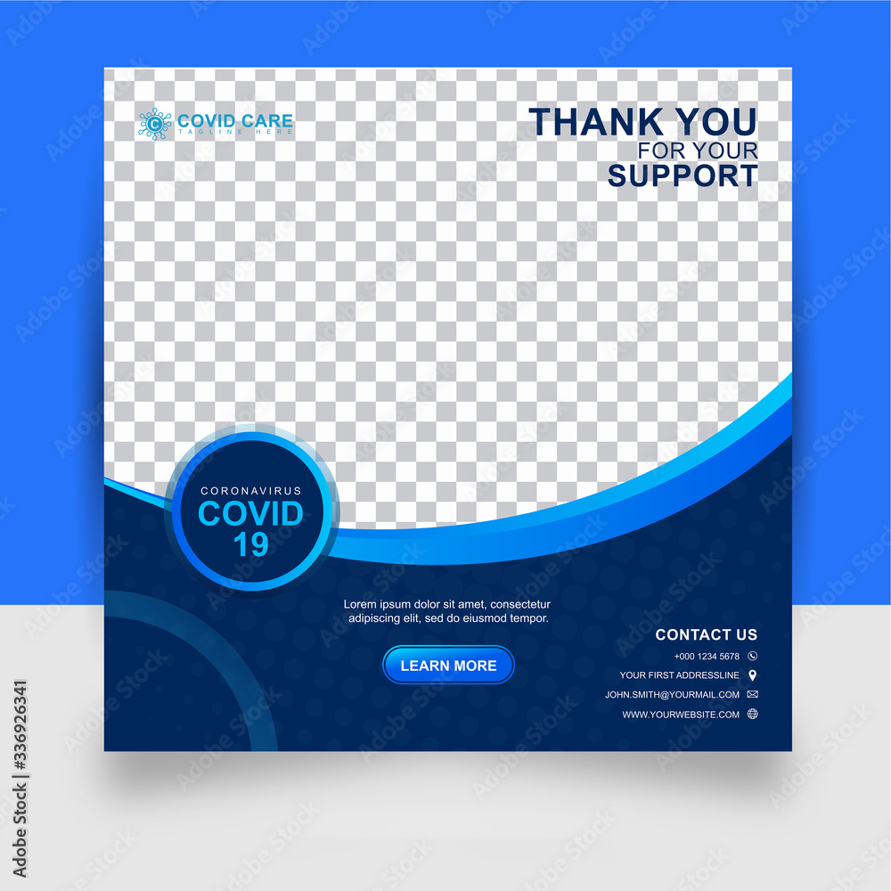 Thank you for your support Social media banner Stock Vector | Adobe Stock