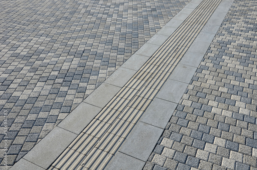 guide tile on pavement for blind people Stock Photo | Adobe Stock