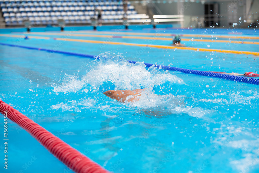 Water splash in swimming pool. Summer vacation holiday. Stock Photo ...