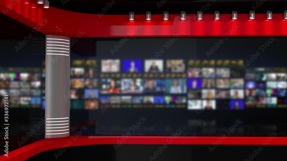 Tv Studio. Studio. News studio.Blue background. Newsroom Background for ...
