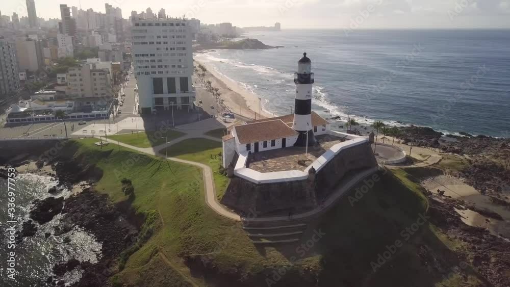 Vista Aérea do Farol da Barra em Salvador, Bahia, Brasil vídeo do Stock ...