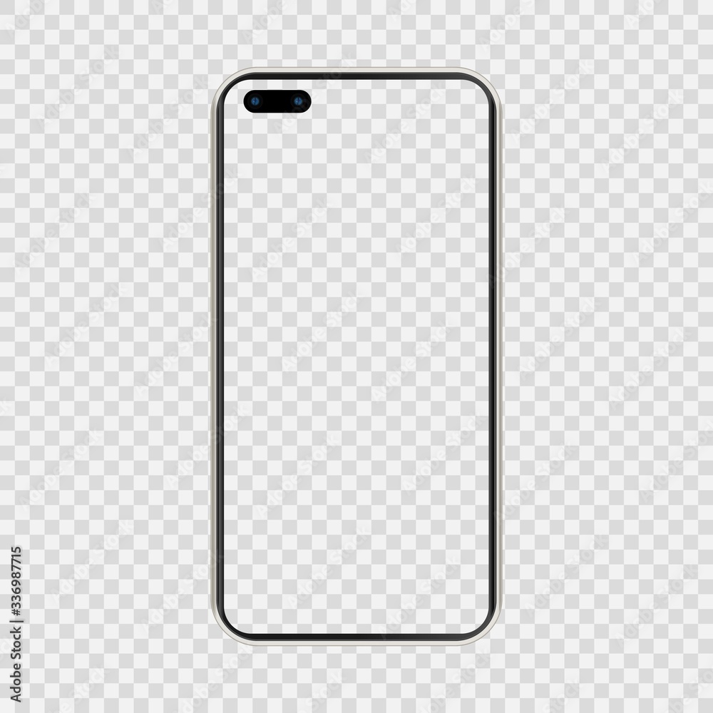 realistic smartphone The shape of a modern mobile phone Designed 2020 ...