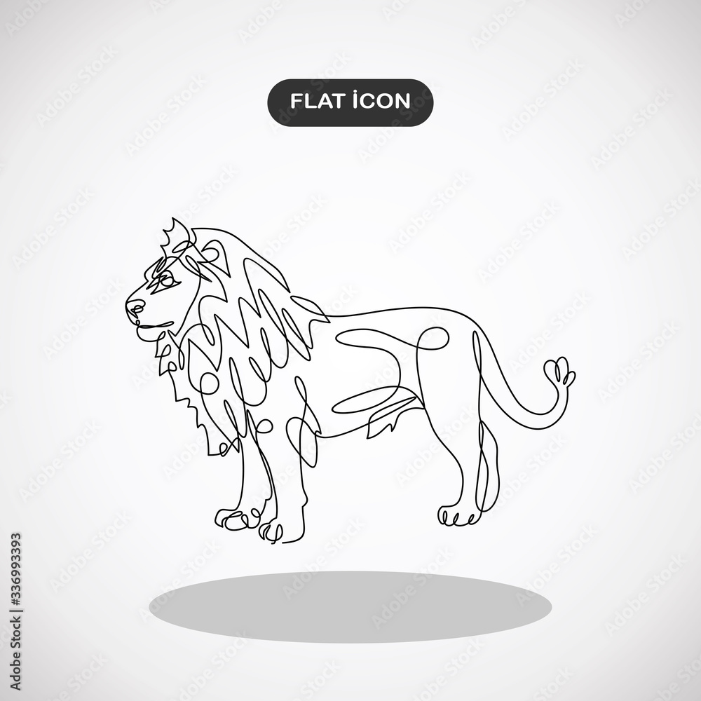 Lion one line continuous line art drawing vector illustration Stock ...