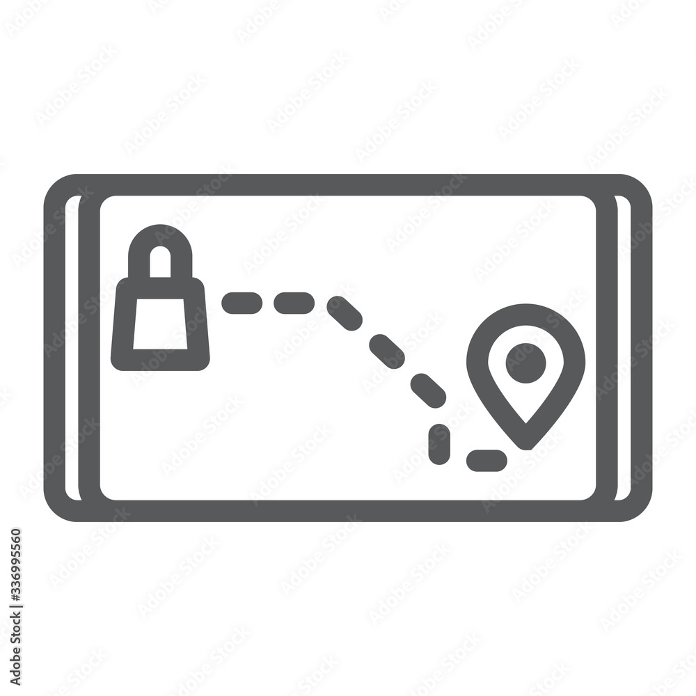 Food Delivery Tracking Status line icon, service and delivery, tracking ...