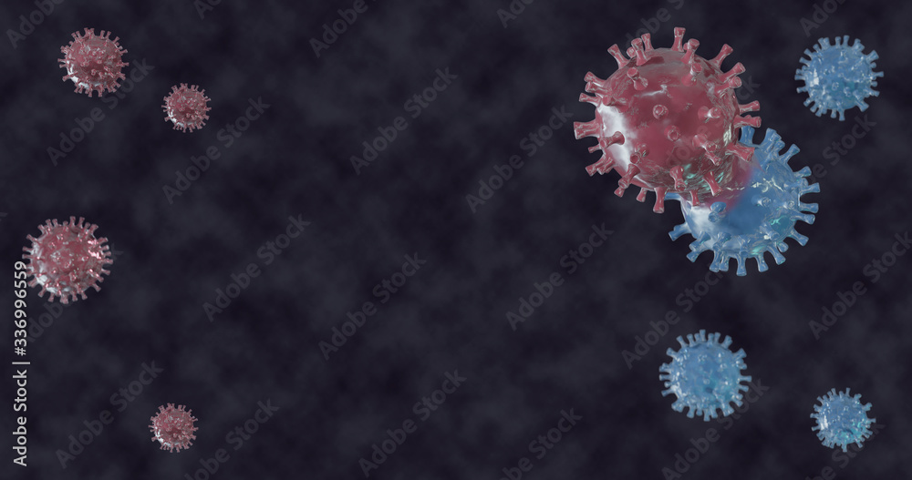 Virus and mutations process 3d illustartion. New virus mutation of ...